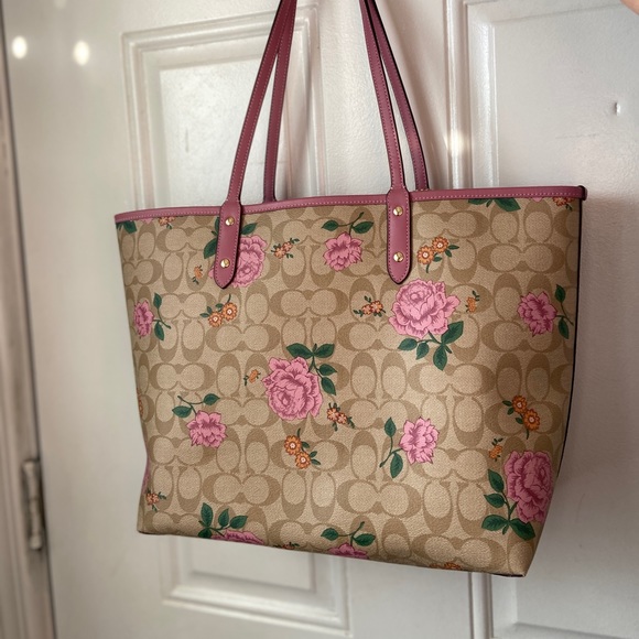 Coach | Bags | Coach Reversible City Tote In Signature Canvas With Prairie Rose Print | Poshmark